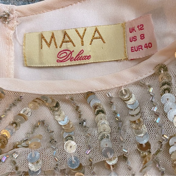 ASOS | Dresses | Asos I Maya Deluxe Blush Chiffon Gown With Illusion ...